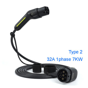 EV Charging Cable Type 2 32A 22KW 3 Phase Electric Vehicle Cord for Wa ...
